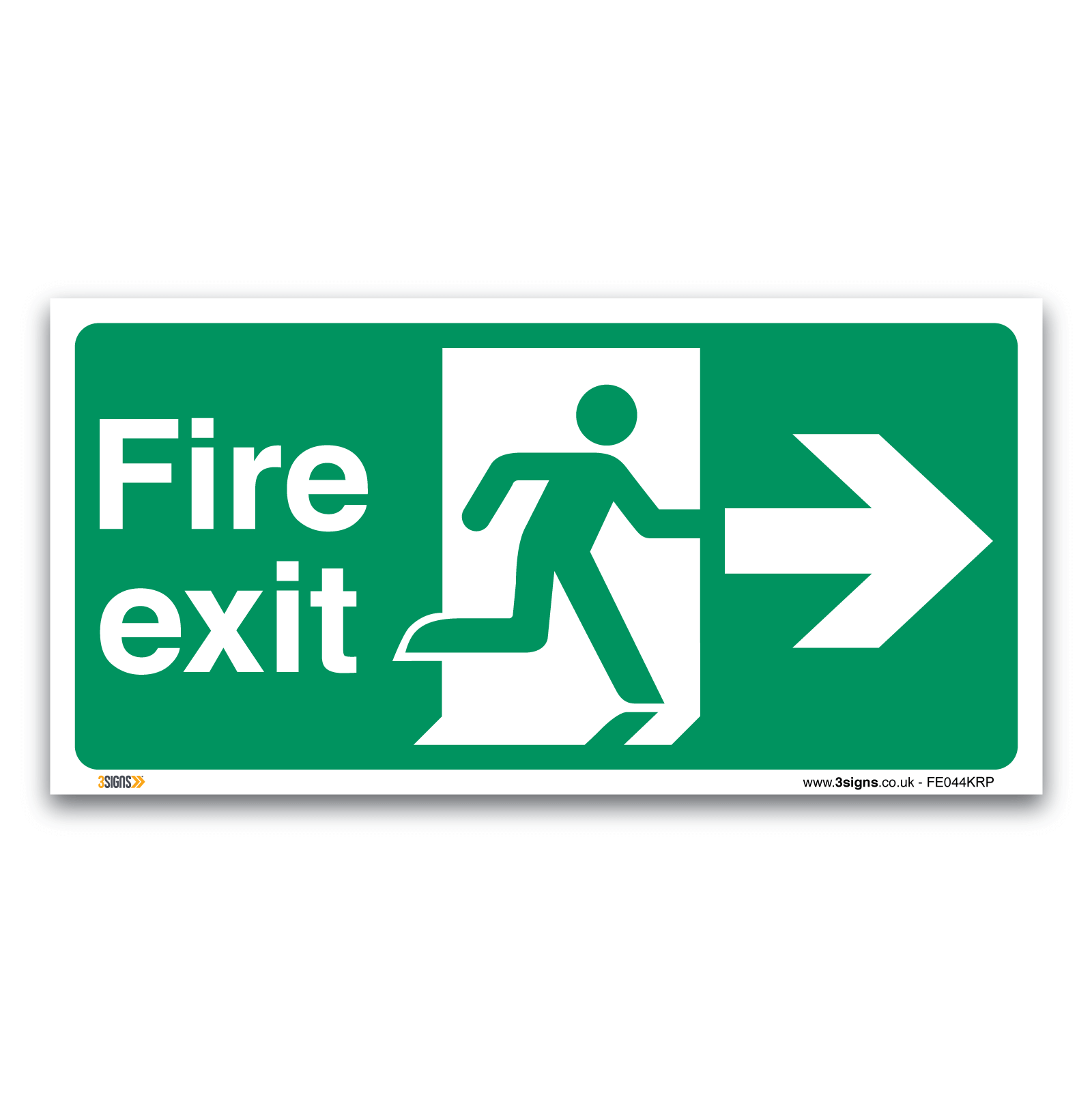 Fire Exit Arrow Right Safety Sign | Fire Exit Sign ISO 7010 | Fas — 3 ...