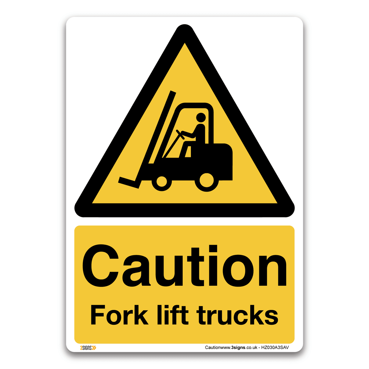 Caution Fork Lift Trucks Safety Sign Health And Safety Warning Si — 3 ...