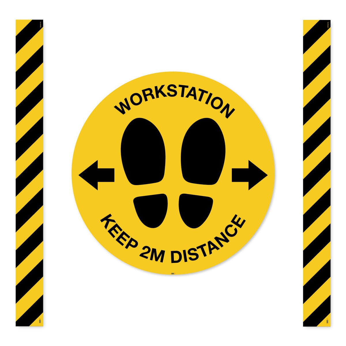 Workstation Keep 2M Distance Floor Signs Safety Sign | Workplace — 3 ...