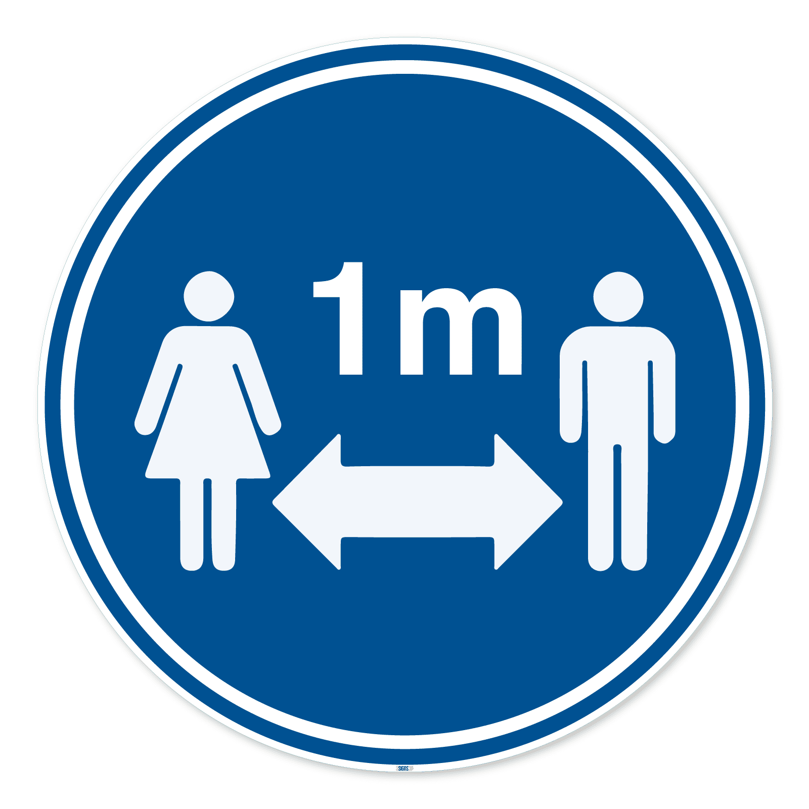 Social Distancing 1 2 Meters Floor Safety Sign | Workplace Safety — 3 ...