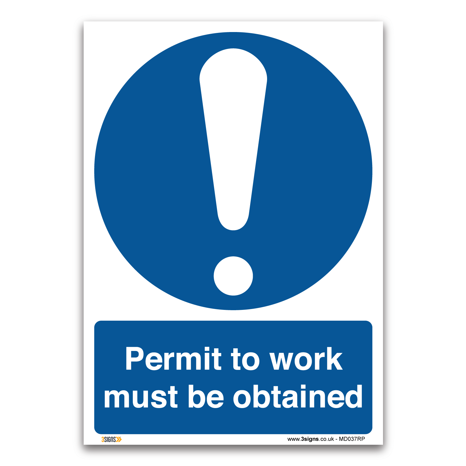 Permit To Work Must Be Obtained Signs Safety Sign | Workplace Saf — 3 ...