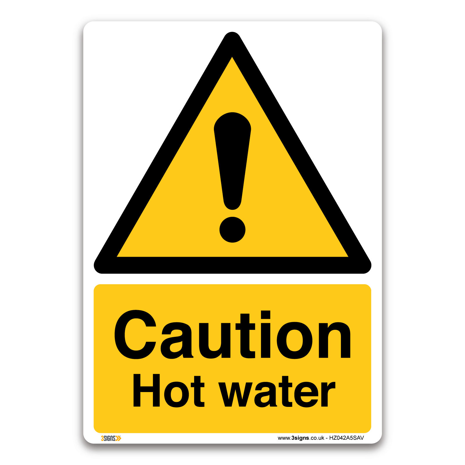 Caution Hot Water Safety Sign | Workplace Safety Sign | Fast UK D — 3 ...