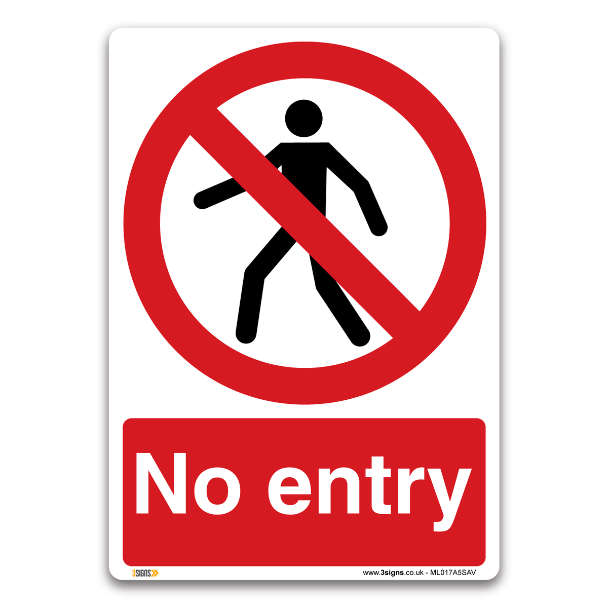 No Entry Prohibition Safety Sign | Workplace Safety Sign | Fast U — 3 ...